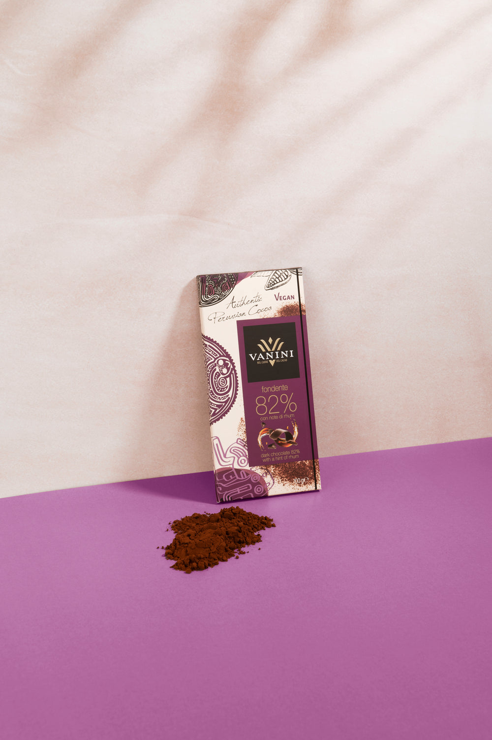 Vanini Single-Origin Peru Dark Chocolate Bar 82% with rhum notes