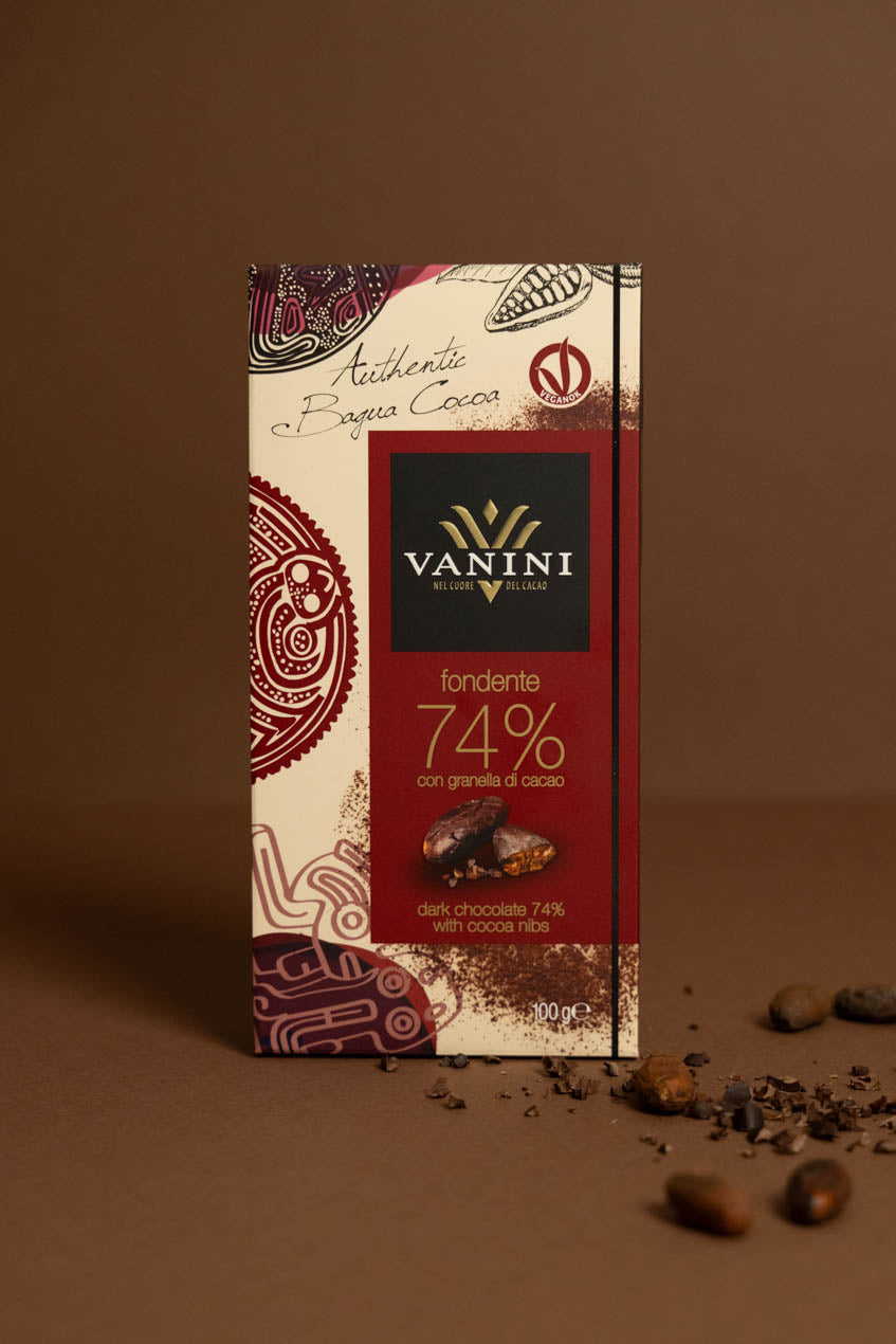 Tavoletta Vanini Monorigine Perù Fondente 74% con granella di cacao